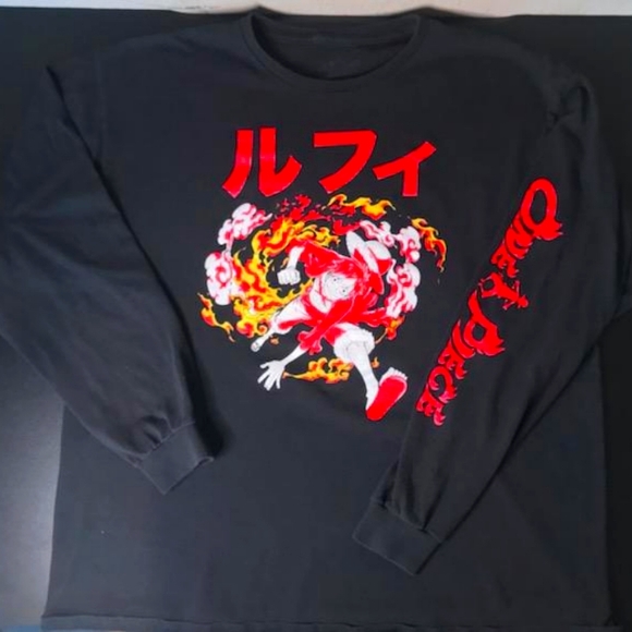 Onepiece | Shirts | Ripple Junction One Piece Adult Luffy Smoke Fire ...